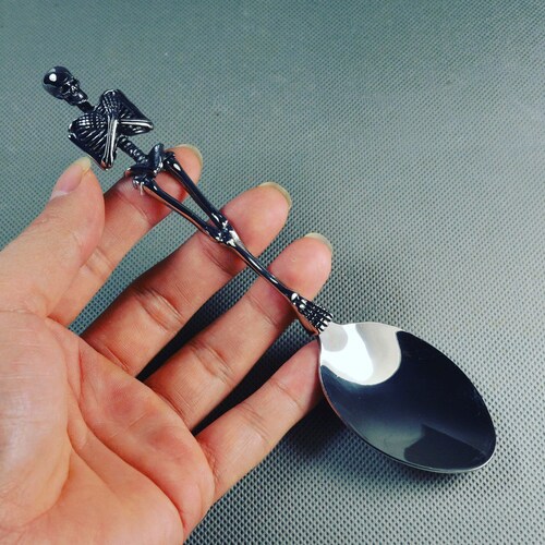 Punk Skull Skeleton Handle Spoon Fork Cutlery Metal Stainless - Etsy