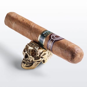 Lost Wax Casting Copper Brass Skull Cigar Rack, Hand Polished Portable ...