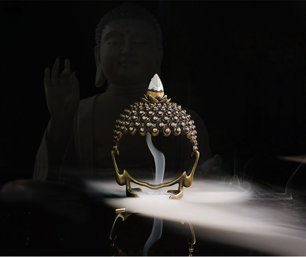 Fine Copper Creative Buddha Statue Backflow Incense Burner - Etsy