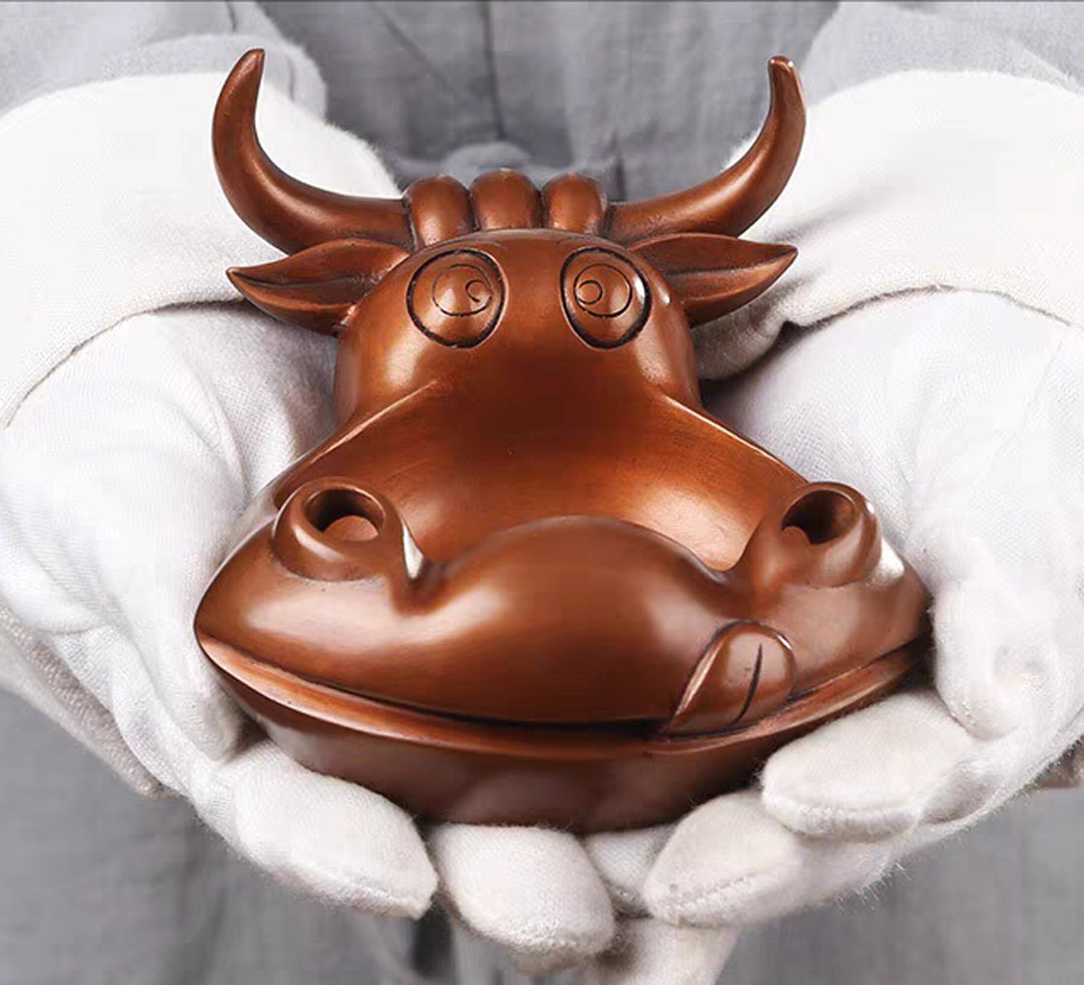 Solid Bronze Ashtray Pure Copper Metal Bull Head Ashtray - Etsy