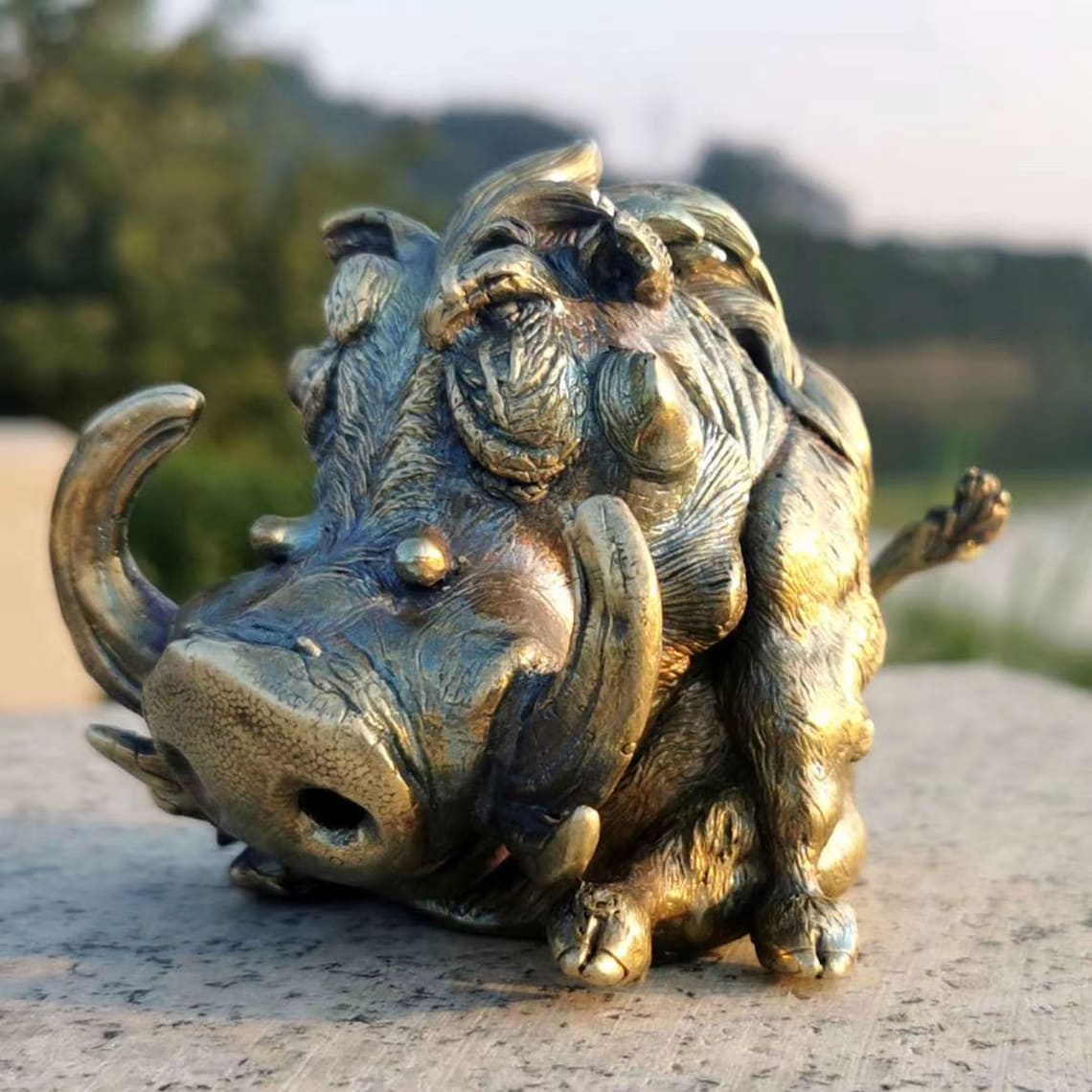 Lifelike Wild Boar Warthog Copper Statue Lost Wax Casting | Etsy