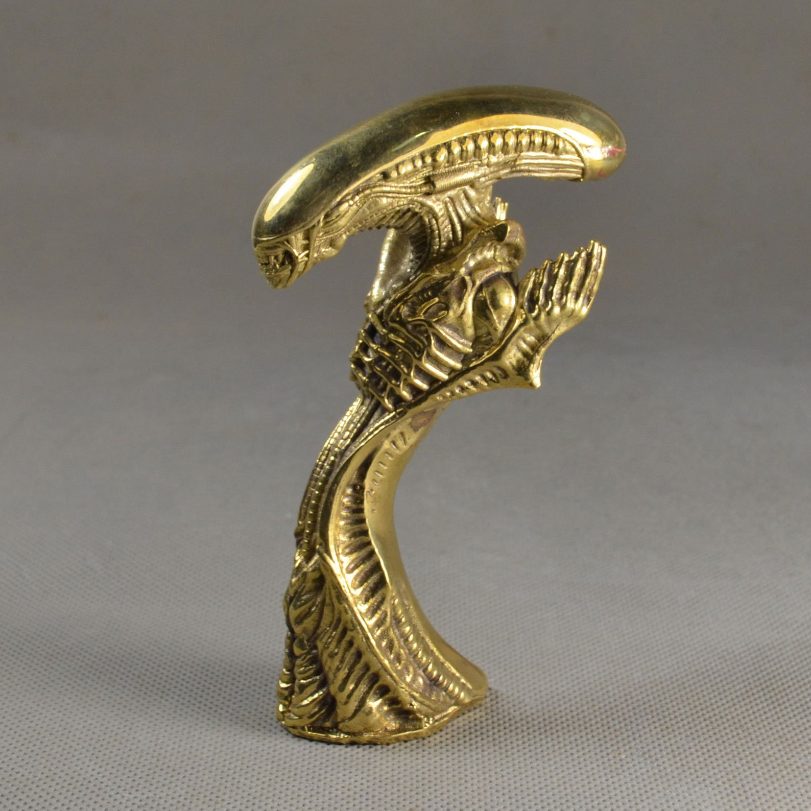 Solid Brass Casting Alien Statue Lost Wax Cast Copper - Etsy