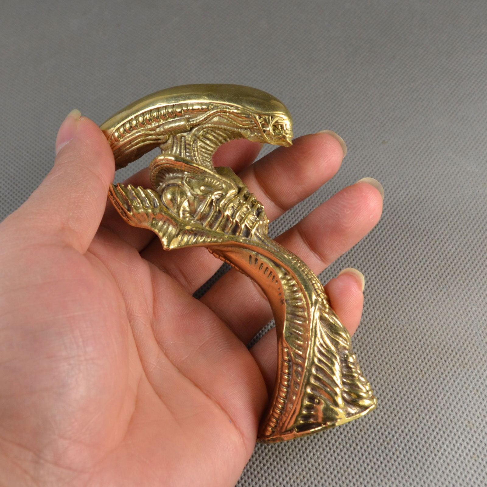 Solid Brass Casting Alien Statue Lost Wax Cast Copper - Etsy