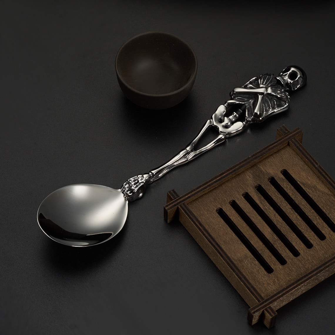 Punk skull skeleton Handle Spoon Fork diner knife Cutlery | Etsy