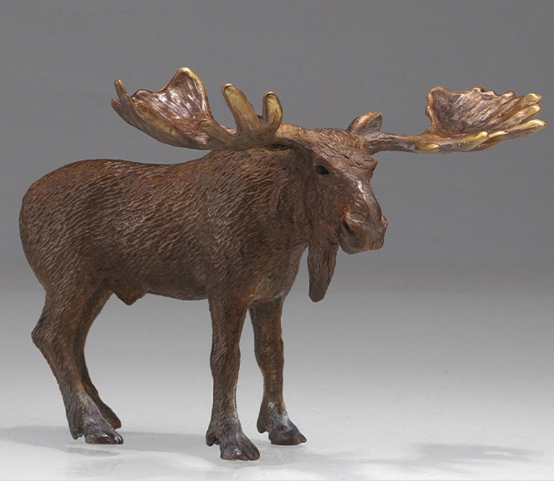 Lifelike Brass Moose Statuecopper Metal Artwork - Etsy