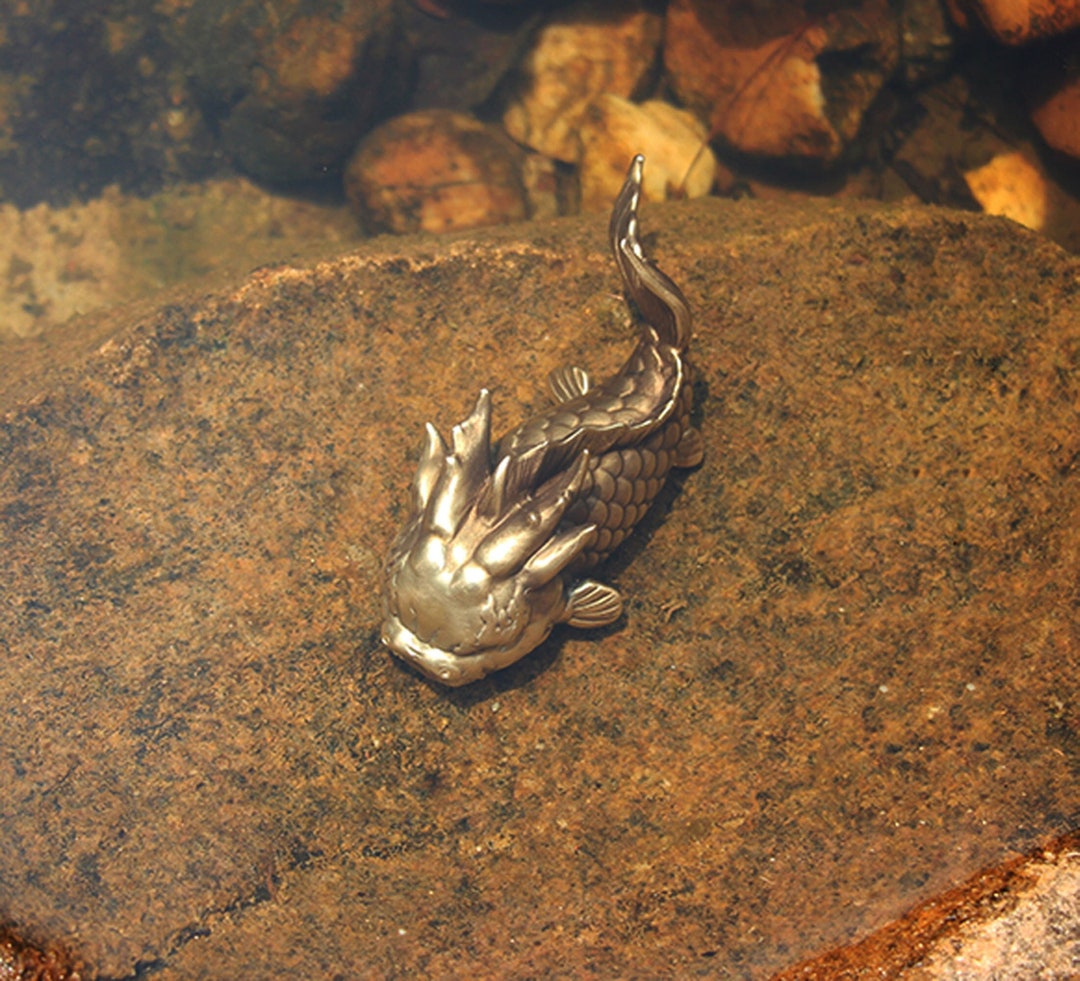 Fine Casting Brass Dragon Fish Statue Ornament Copper Metal - Etsy