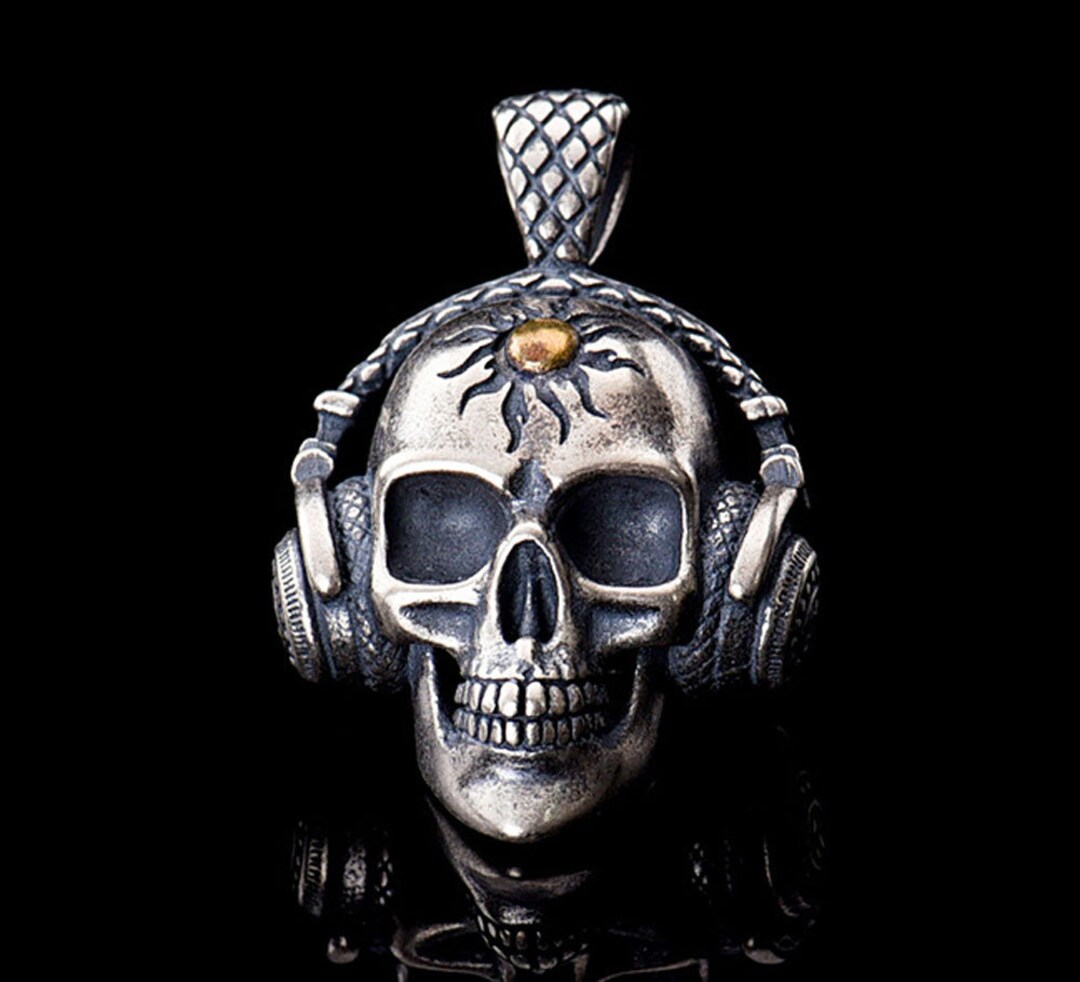 Handmade Fine 925 Sterling Silver Skull Pendant Retro Craft - Etsy