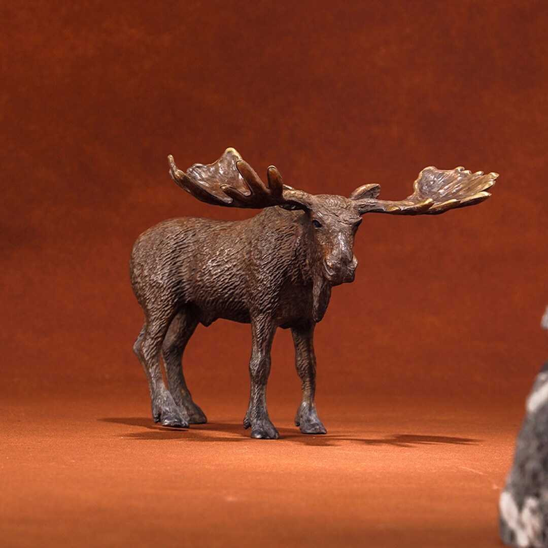 Lifelike Brass Moose Statue,copper Metal Artwork Collectionnorth ...