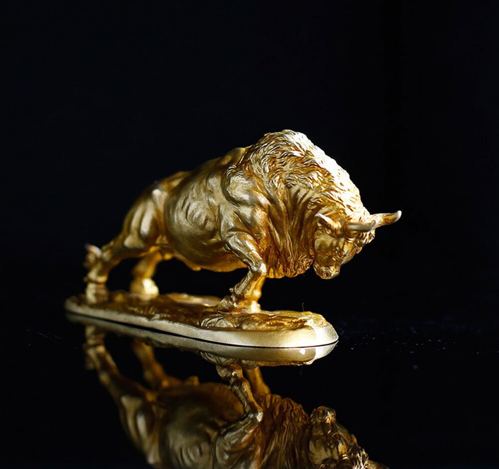 Handmade Sturdy Bull Solid Copper Statue Brass Lost Wax | Etsy