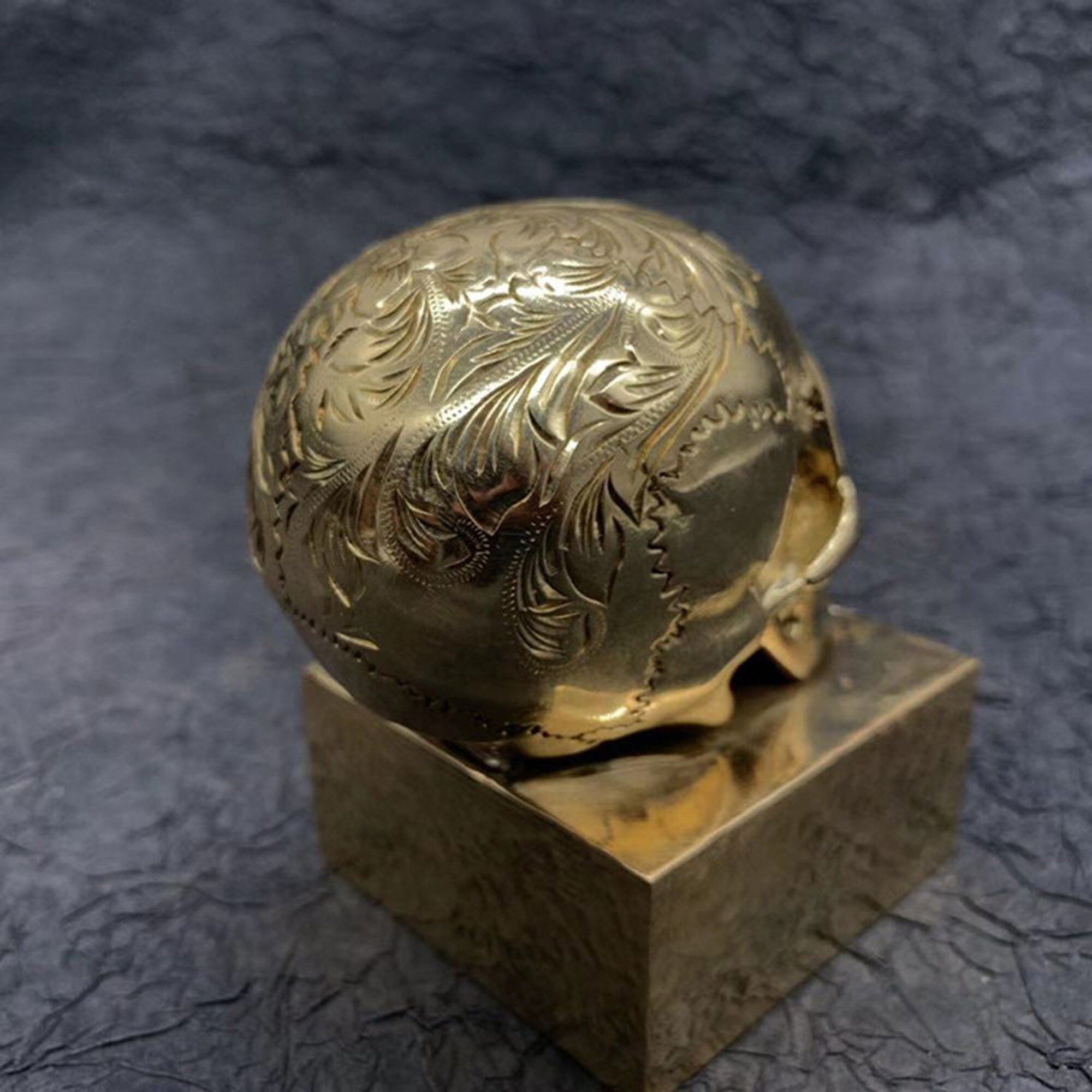 Vintage Brass Cast Skull Statue Handmade Copper Metal Human - Etsy
