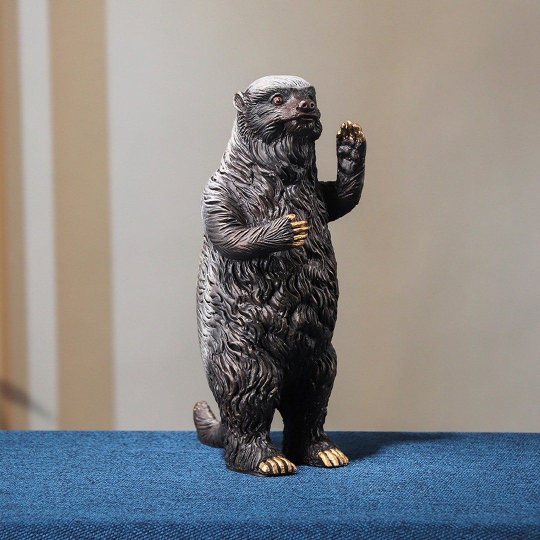 Brass African Honey Badger Statue, Colored Copper Metal Figurine,honey ...