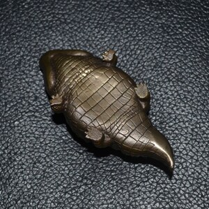 Fine Lovely Mini Fat Crocodile Solid Copper Statue, Handmade Brass ...