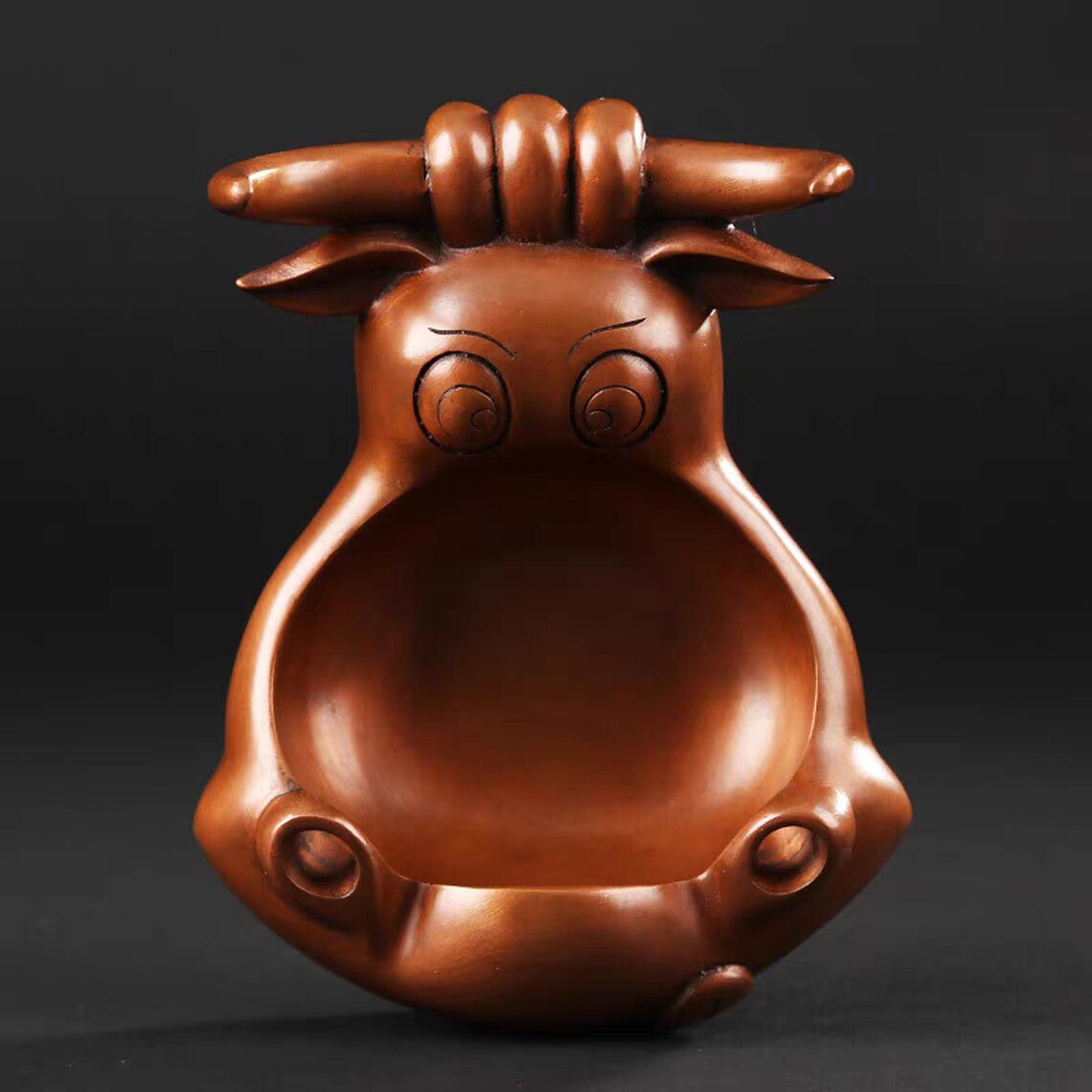 Solid Bronze Ashtray Pure Copper Metal Bull Head Ashtray - Etsy