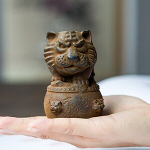 Casting Iron Cute Tiger Crafts Ornament,rusty Iron Tiger Metal Statue ...
