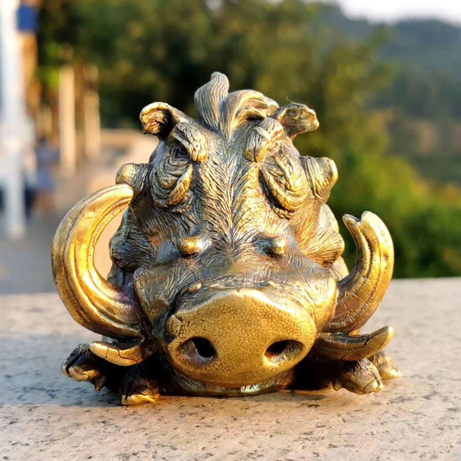 Lifelike Wild Boar Warthog Copper Statue Lost Wax Casting - Etsy