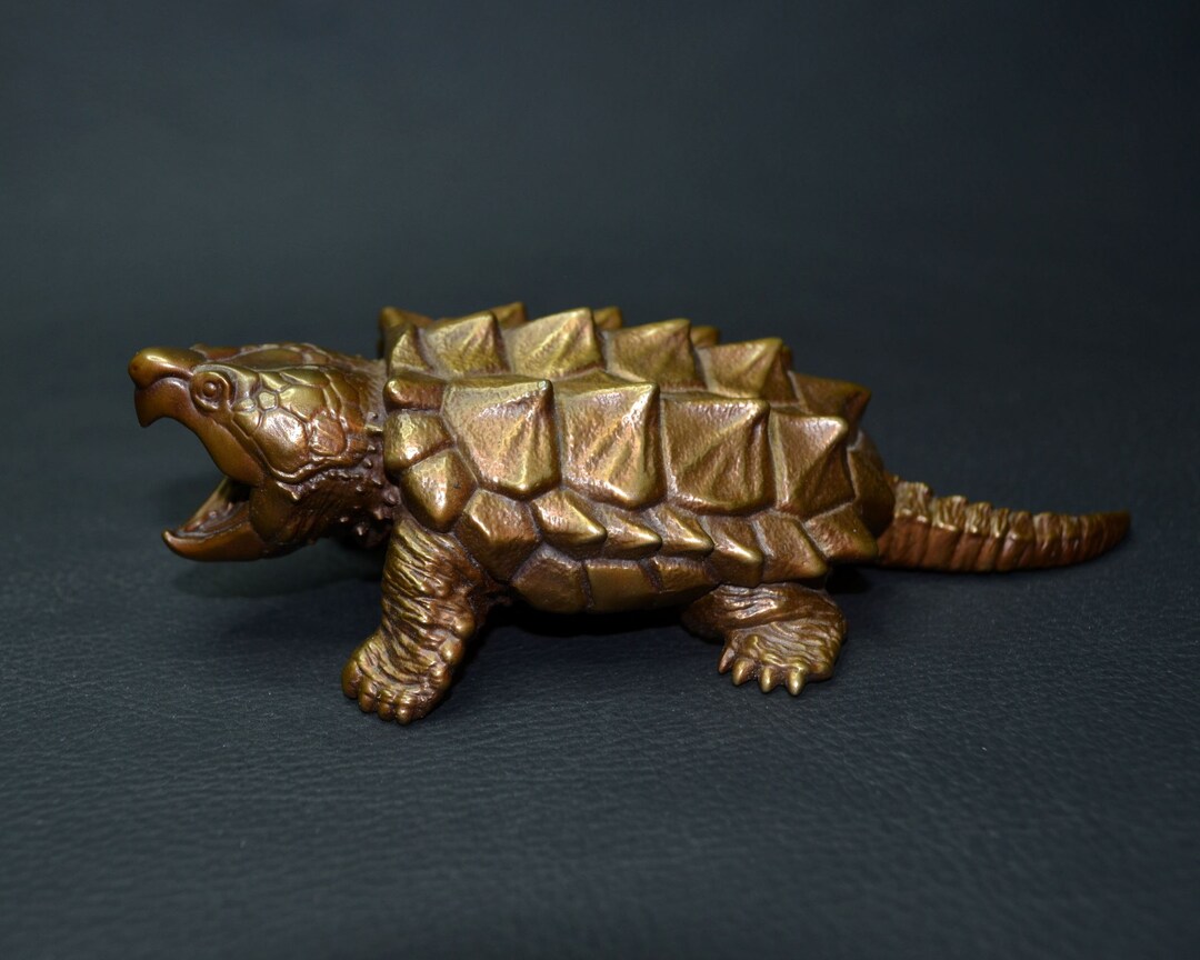 5.1 Fine Casting Bronze Statue Snapping Turtle Metal Crafts,pure Copper ...