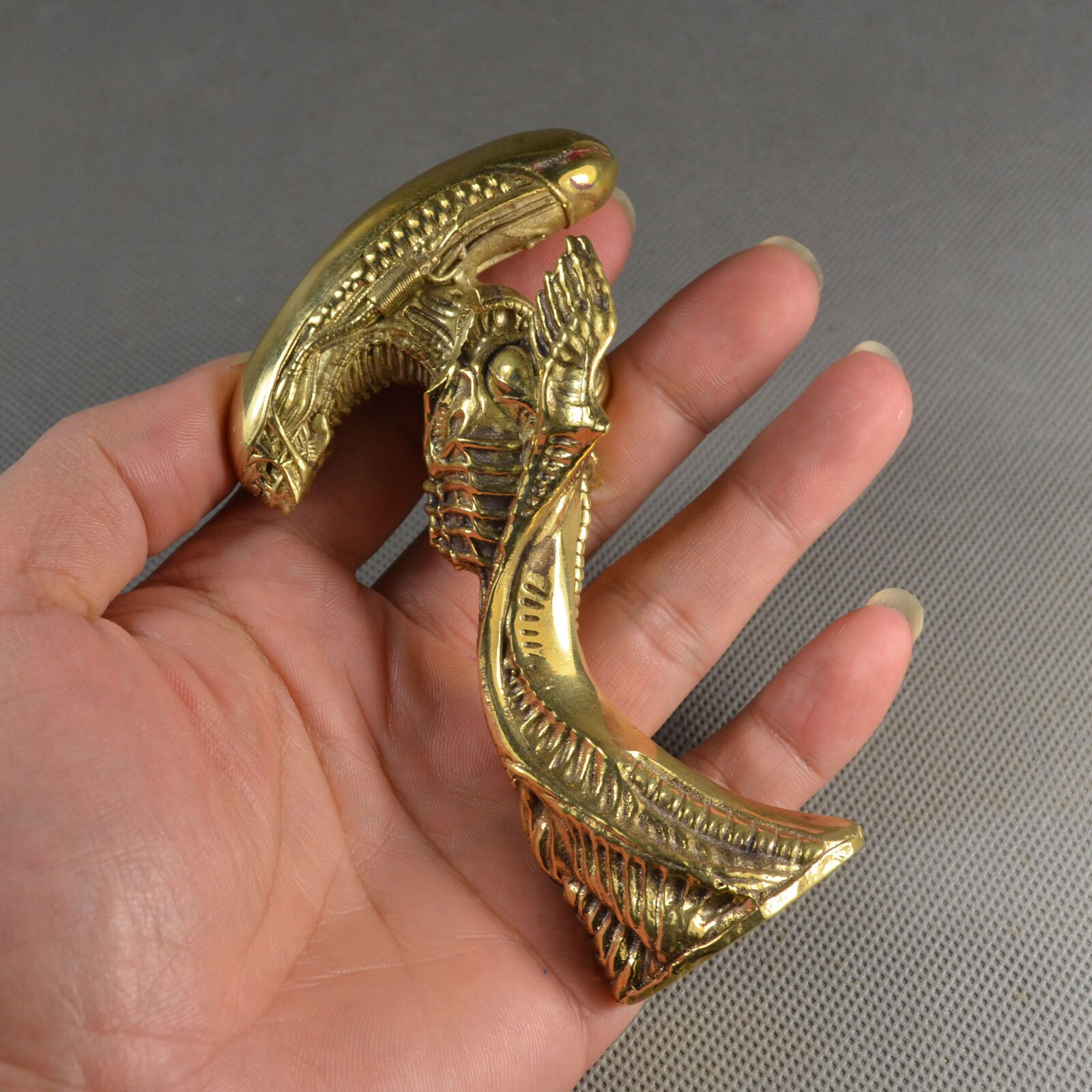 Solid Brass Casting Alien Statue Lost Wax Cast Copper - Etsy