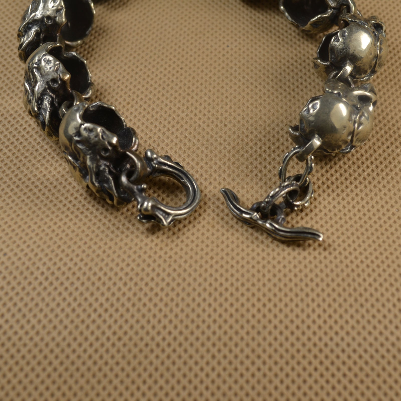 Unique White Copper Human Baby Skull Bracelet Men's Gift | Etsy