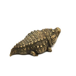 Fine Lovely Mini Fat Crocodile Solid Copper Statue, Handmade Brass ...