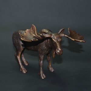 Lifelike Brass Moose Statue,copper Metal Artwork Collectionnorth ...