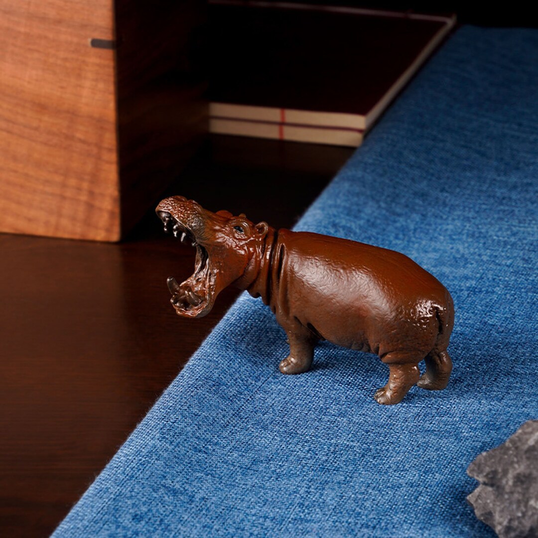 Fine Brass Hippo Statuecopper Metal Artwork Collectionfierce - Etsy