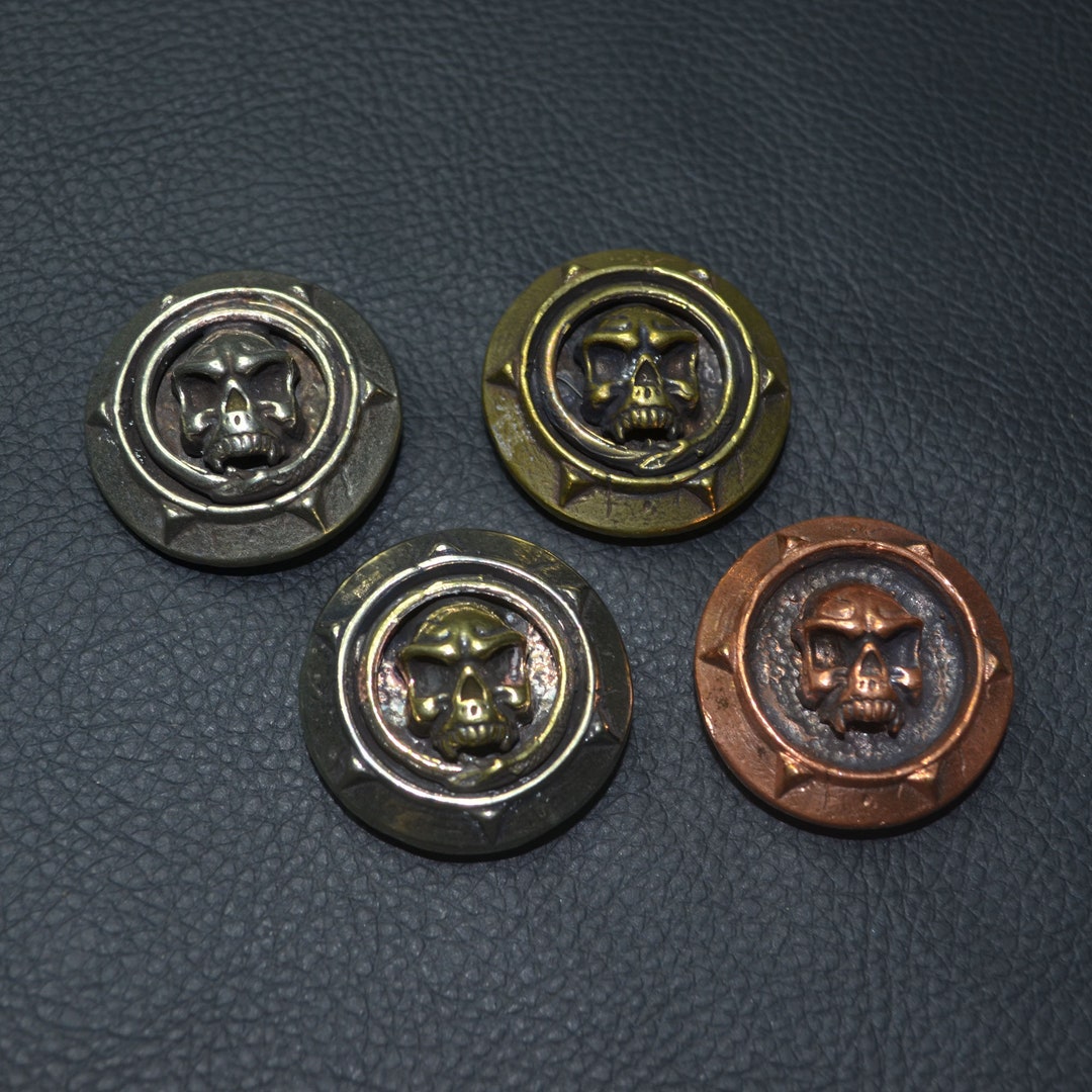 6 Pcs Solid Brass Copper Red Copper Skull Screwback Conchos DIY Wallet Leather Accessories ...