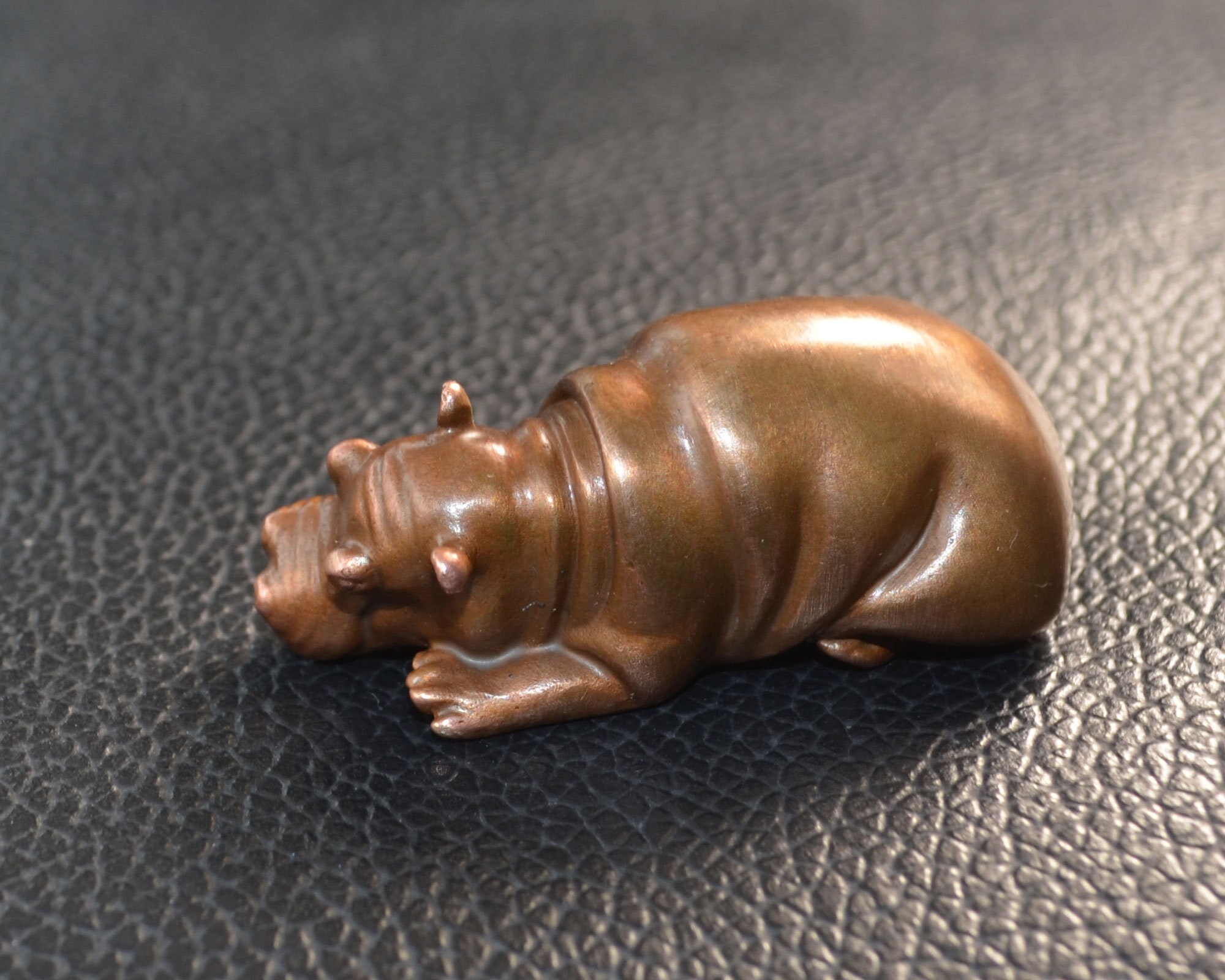 Lifelike Small Hippo Solid Bronze Statue Lost Wax Casting | Etsy