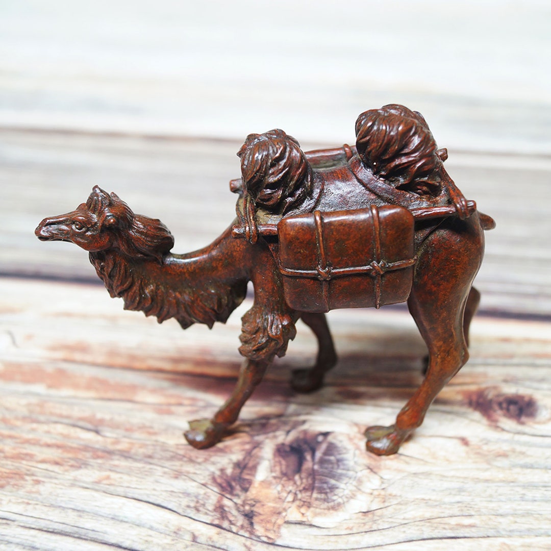 3.93 Vintage Casting Solid Bronze Camel Statue,copper Metal Artwork ...