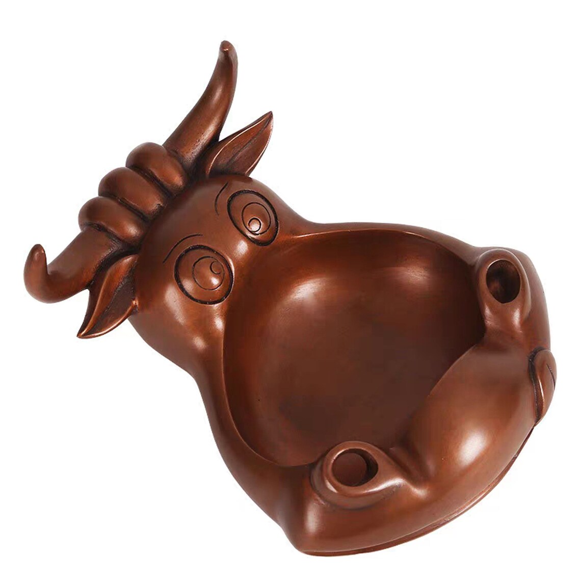 Solid Bronze Ashtray Pure Copper Metal Bull Head Ashtray - Etsy