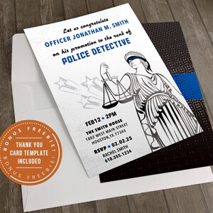 Police Promotion Invitation With Lady Justice Design - Etsy