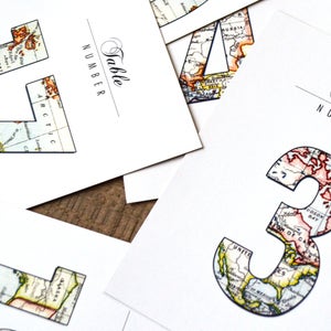 Travel Wedding-table Numbers-numbers 1-16-do It Yourself | Etsy