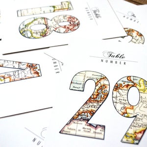 Travel Wedding-table Numbers-numbers 1-16-do It Yourself | Etsy