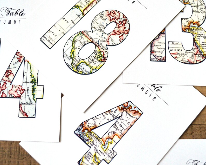 Travel Wedding-table Numbers-numbers 1-16-do It Yourself | Etsy