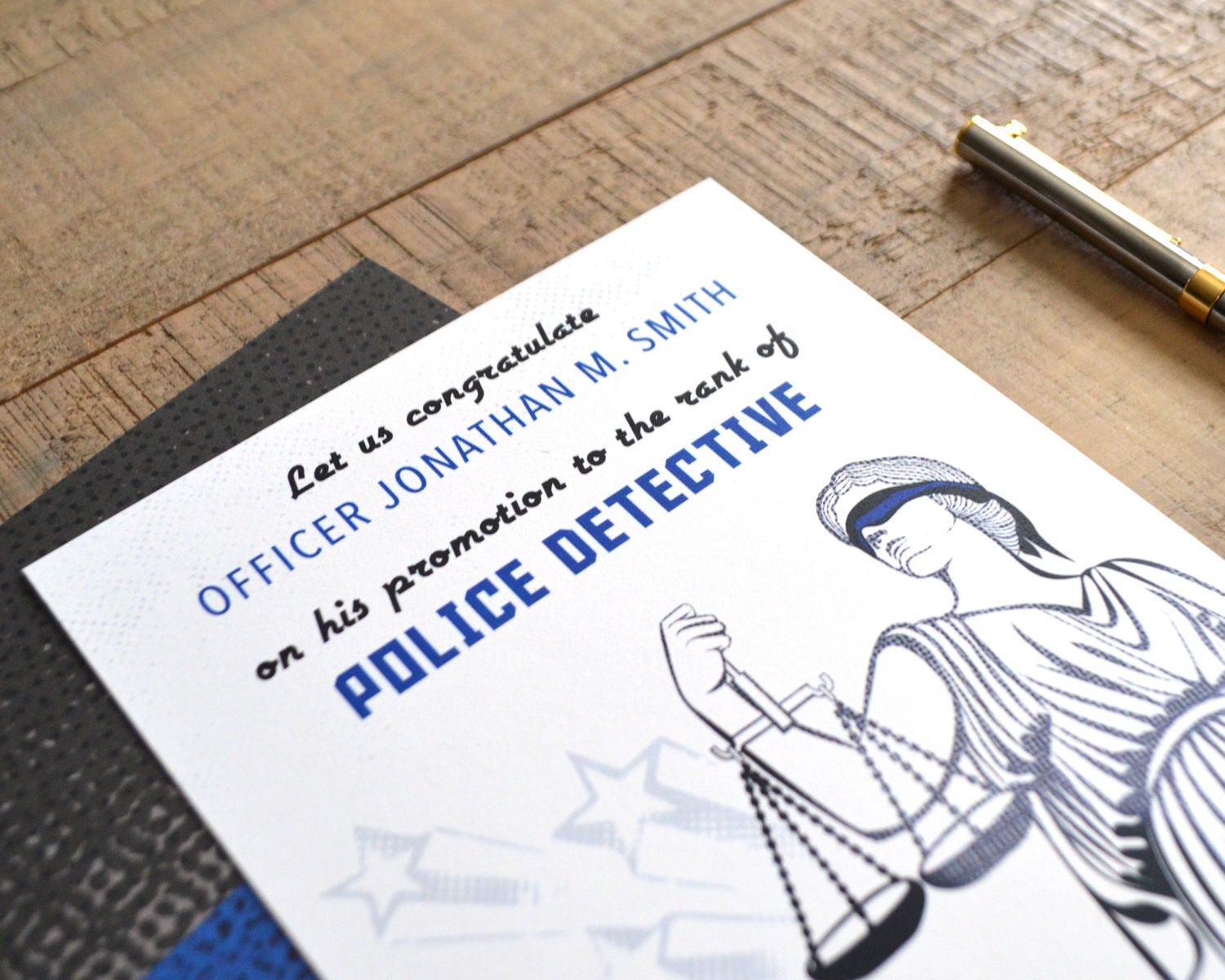 Police Promotion Invitation With Lady Justice Design - Etsy
