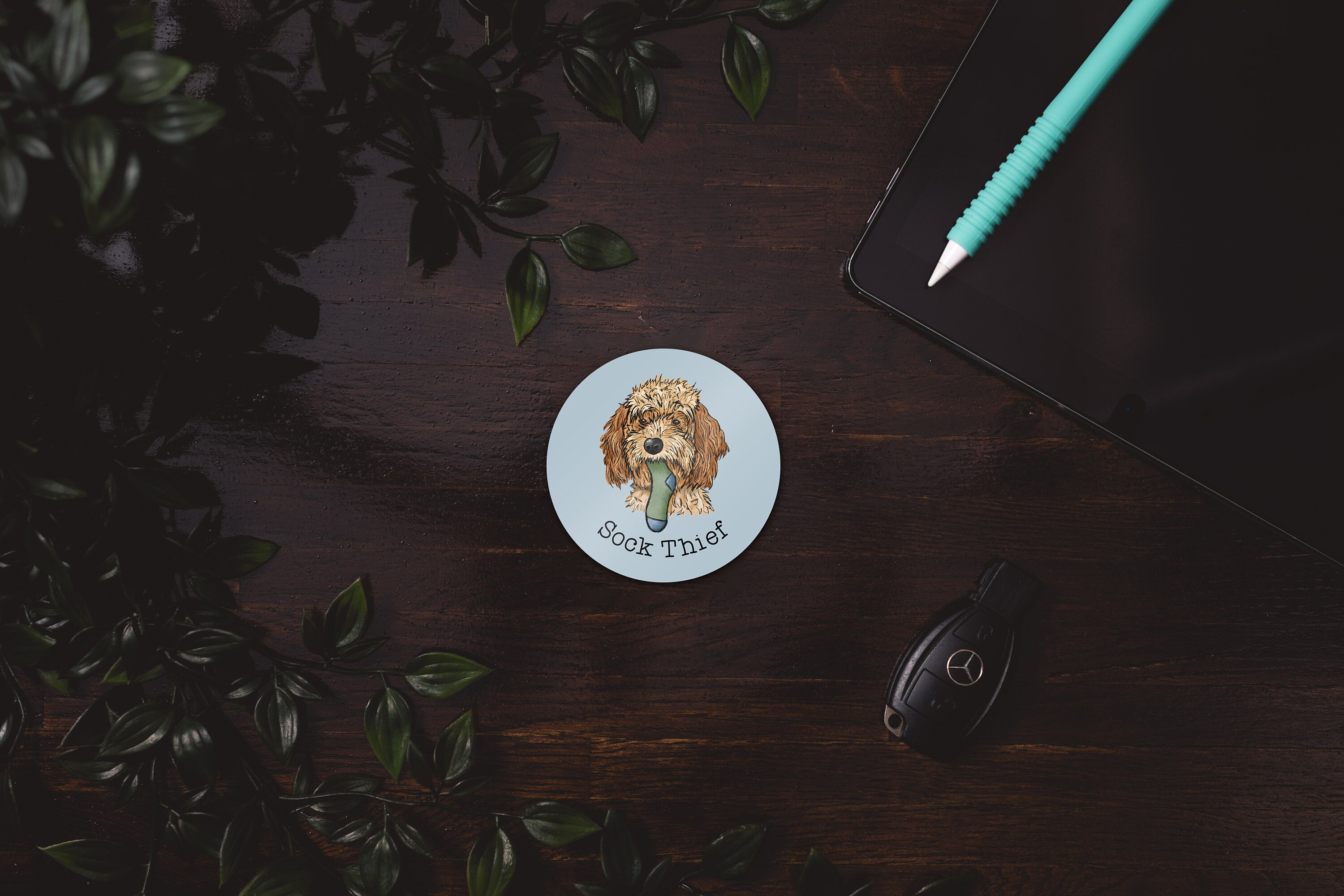Cockapoo Sock Thief Vinyl Sticker Dog | Etsy