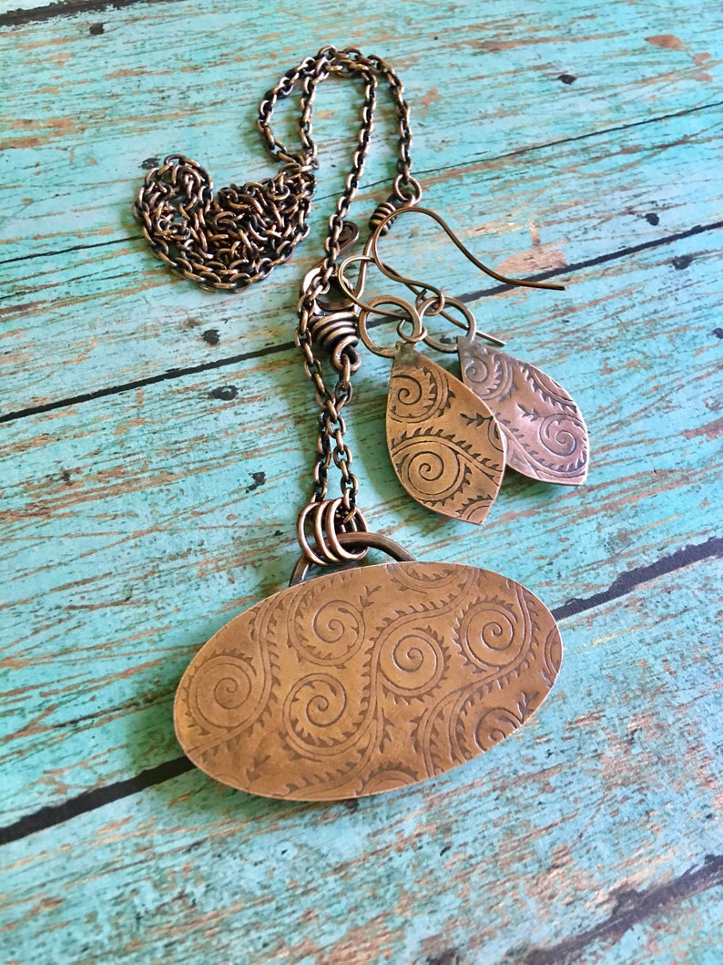 Rustic Boho Artisan Copper Setbumblebee Jasper Copper Set | Etsy