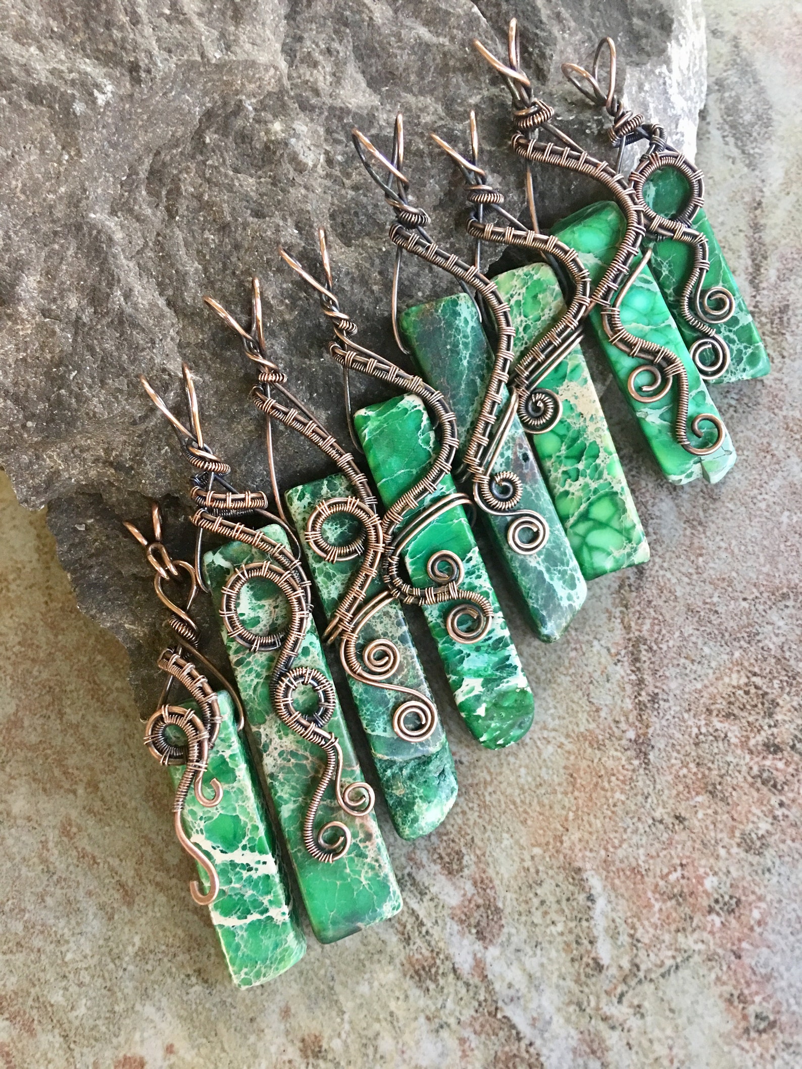 Antiqued Pure Copper Wire Wrapped Pendant With Multi-colored | Etsy