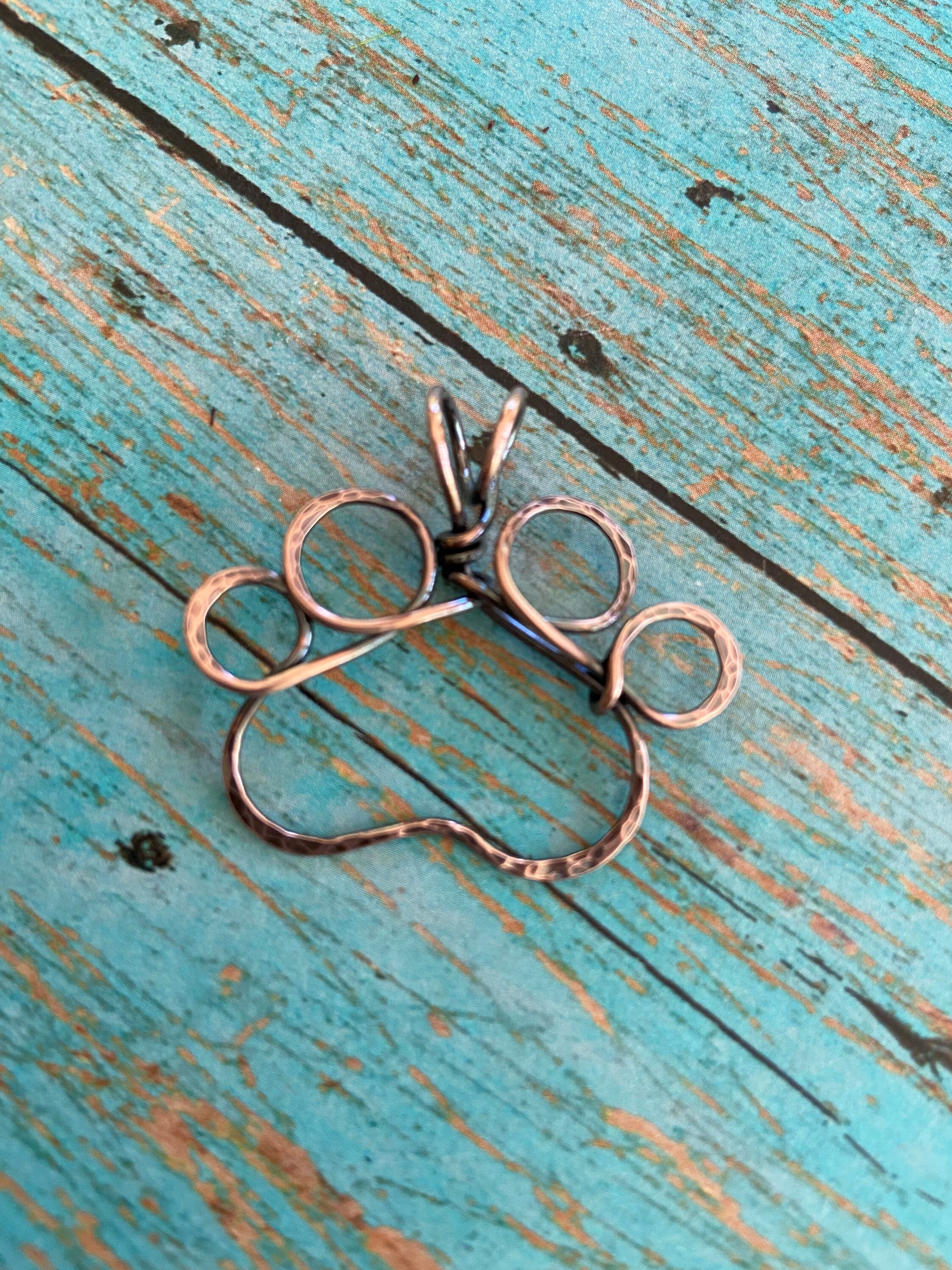 Copper Pet Paw Print NecklaceBoho Copper Dog Cat Paw Layering | Etsy