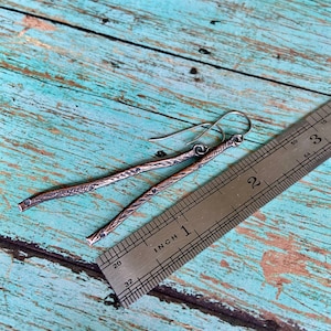 Copper Twig Earringsrustic Hammered Branch Copper Stick ...