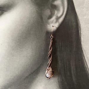 Wire Wrapped Copper Twig Earringsantiqued Copper Wire Wrapped Artisan ...
