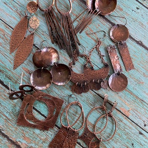 Long Copper Fringe Earringsbohemian Long Fringeartisan Fringe ...