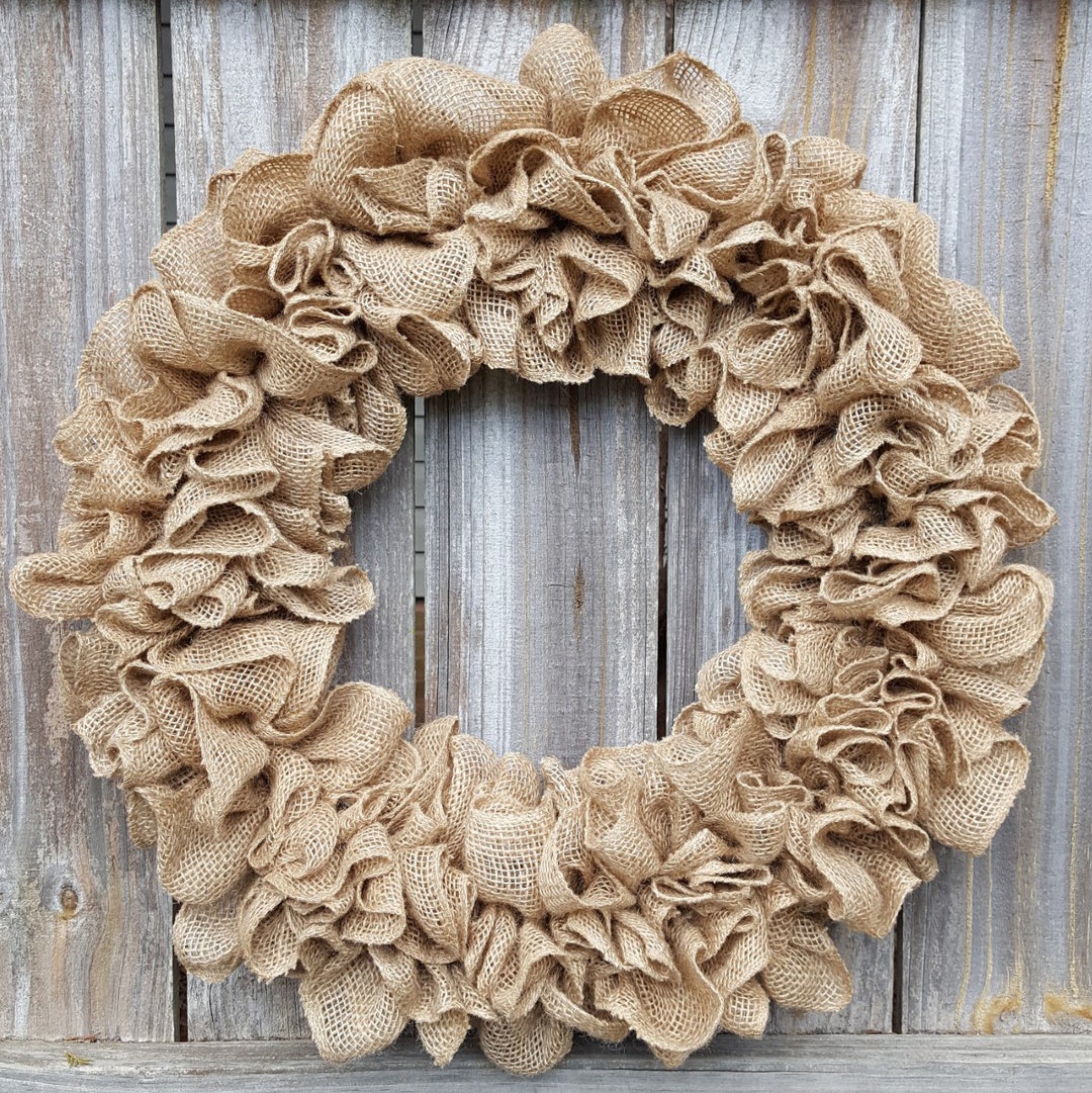Plain Burlap Wreath, Ruffled Burlap Wreath, Burlap Wreath, Front Door ...