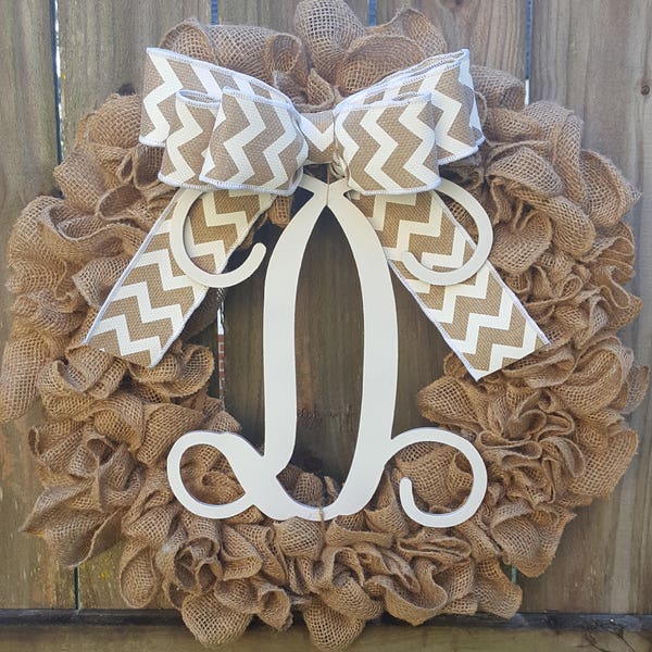 Burlap Monogram - Etsy