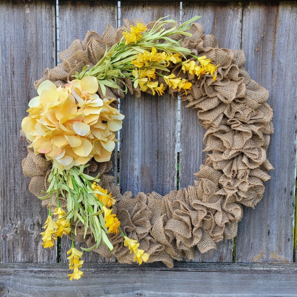 Spring Burlap Wreath - Etsy