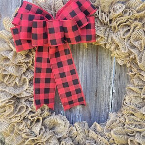 Christmas Wreath, Buffalo Plaid Farmhouse Wreath, Buffalo Check Wreath ...