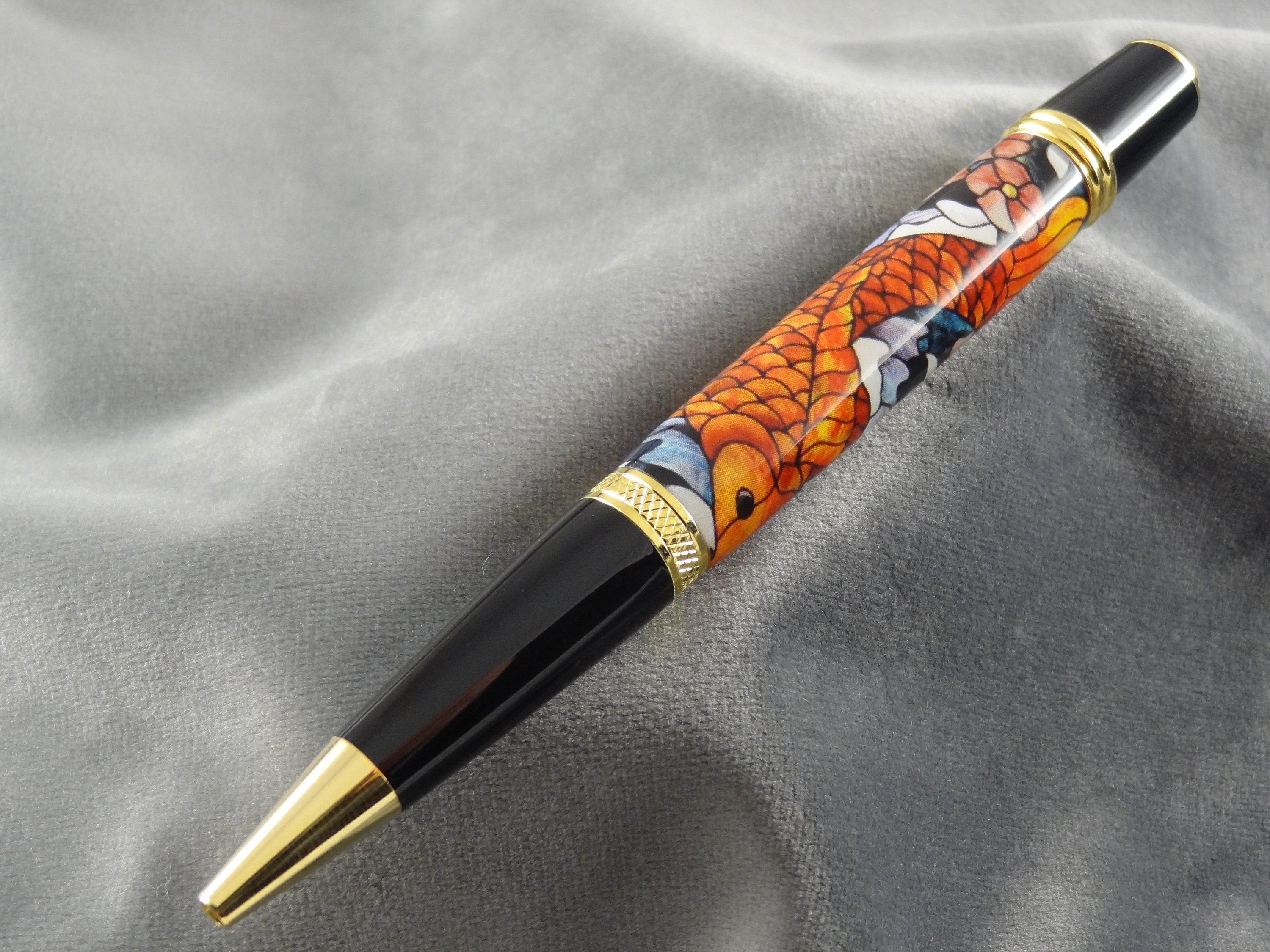 Koi Fish Pen And Ink Lil Koi Fish, 7.5x7.5" Print Of Koi Fish Animal