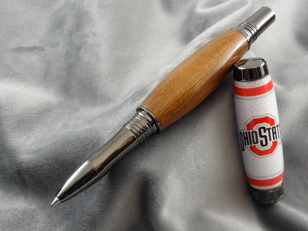 Ohio State Logo and Stadium Wood Diamond Knurl Pen With Certificate of ...