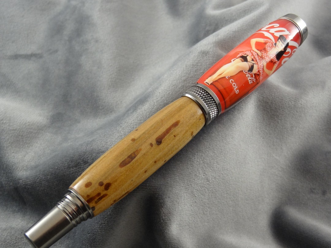 Coca Cola Pinup Barrel Diamond Knurl Pen With Certificate of ...
