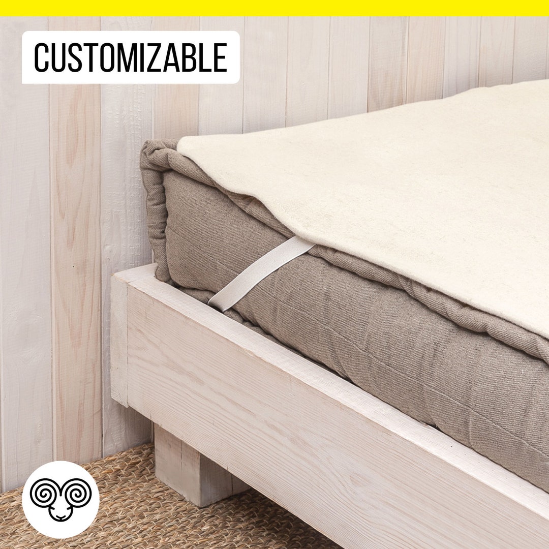 Washable Virgin Wool Mattress Protector / Handmade Wool Pad / Cover ...