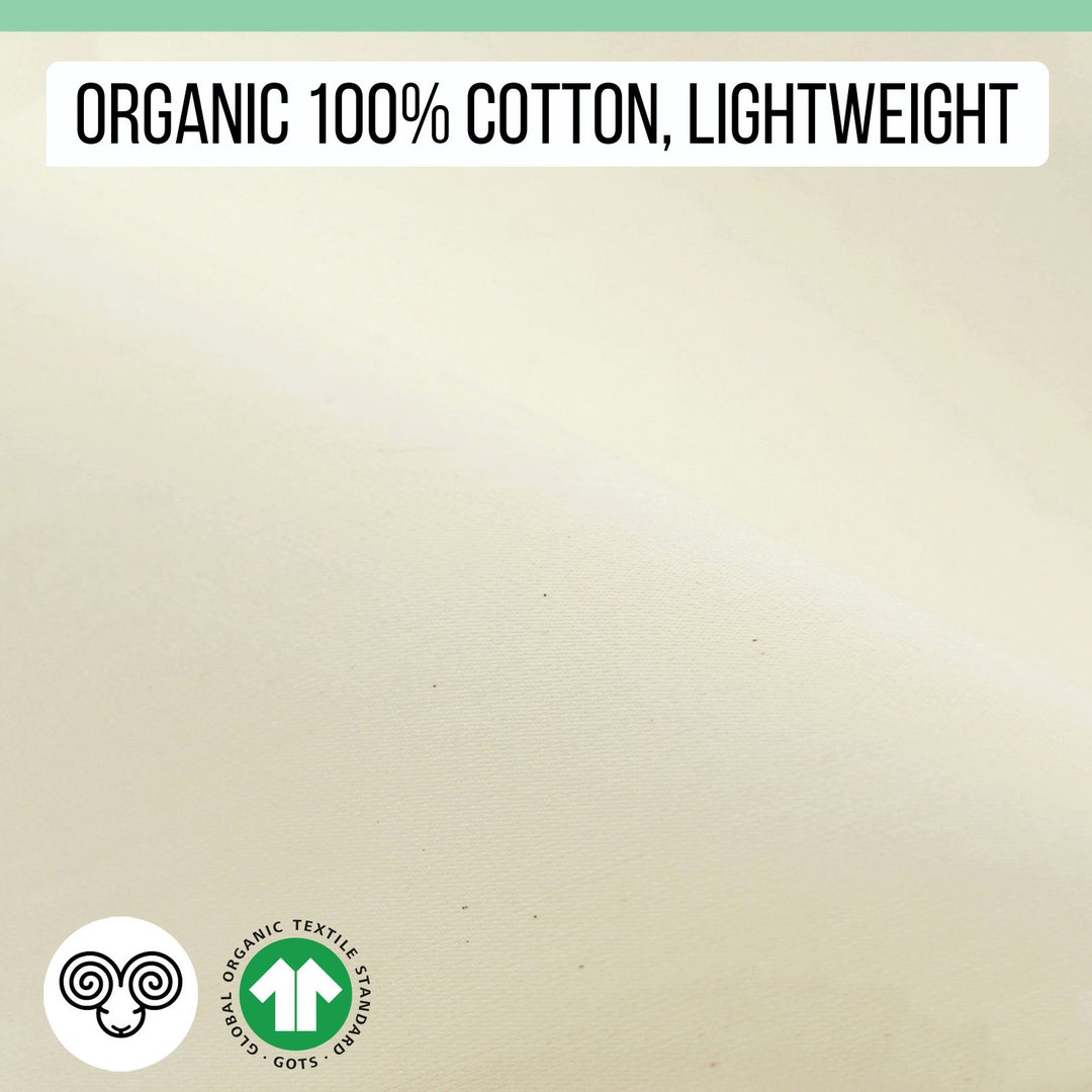 100% Organic Cotton Fabric Lightweight / GOTS Certified / - Etsy